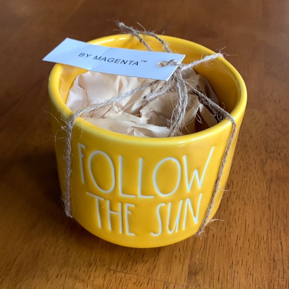 Rae Dunn | Other | Rae Dunn Follow The Sun Yellow Planter | Poshmark